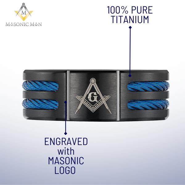 MasonicMan Mens Titanium Freemason Masonic Ring